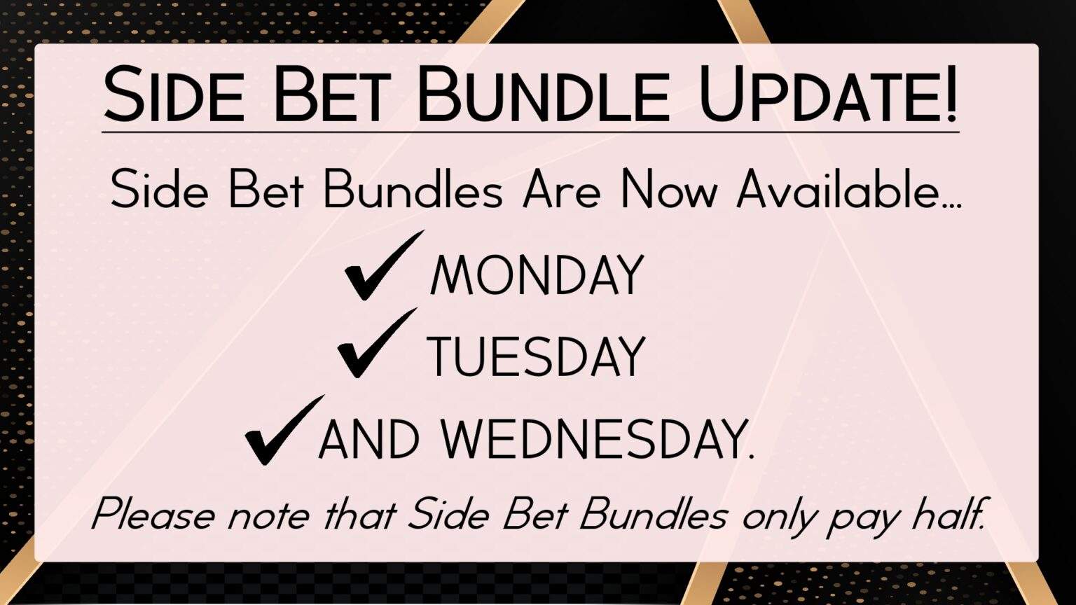 Side Bet Bundle Update! 2026 – BJs Bingo